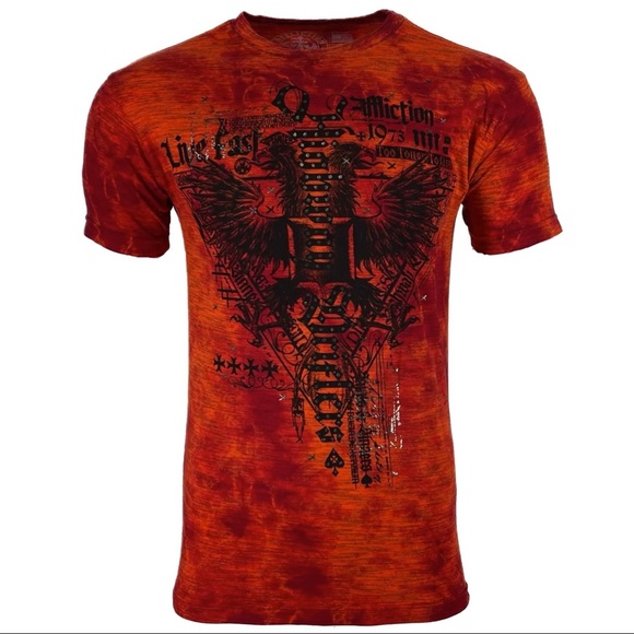 Affliction | Shirts | Affliction Mens Tshirt Highway Drifters Eagle Red ...